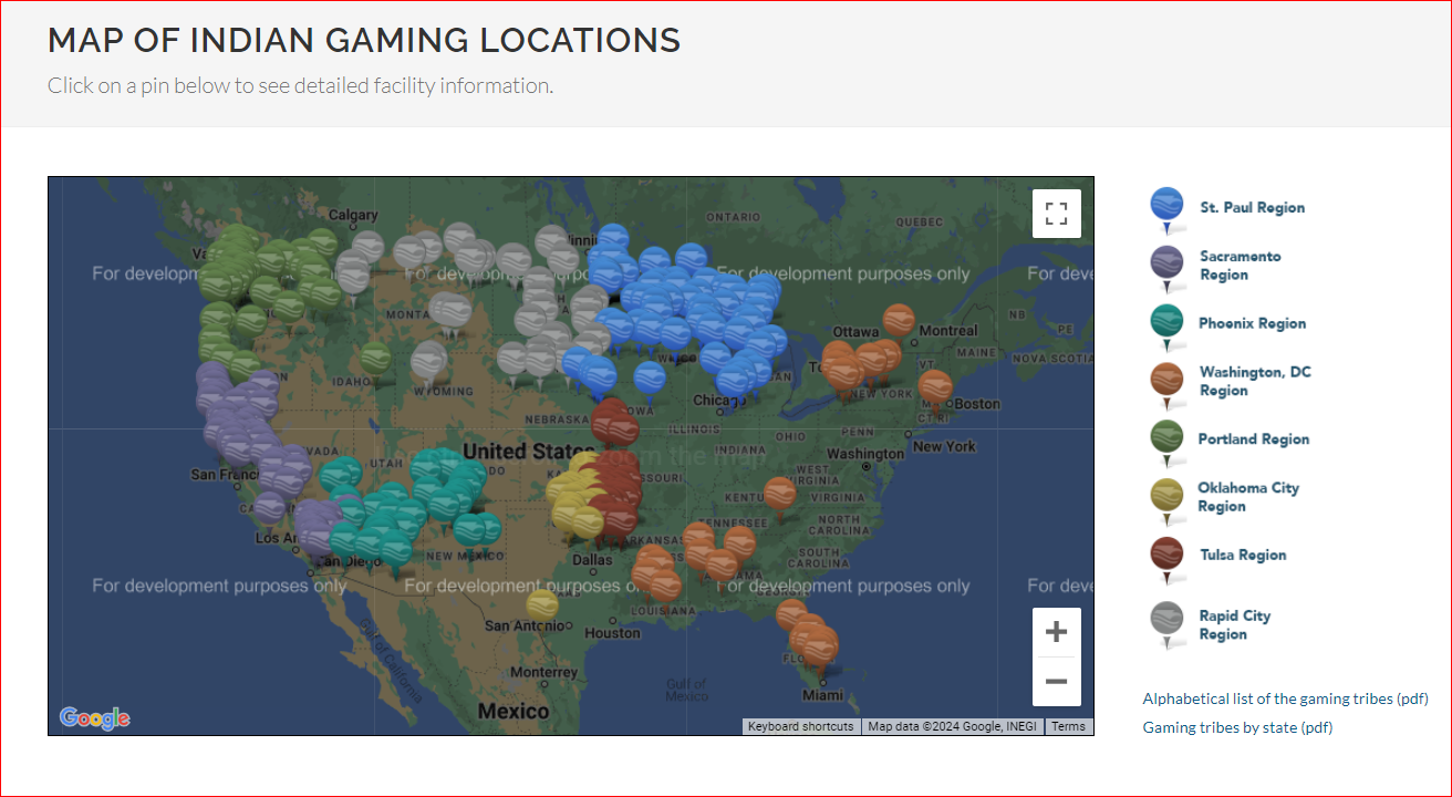 List of Indian Casinos in 29 US States 🎰